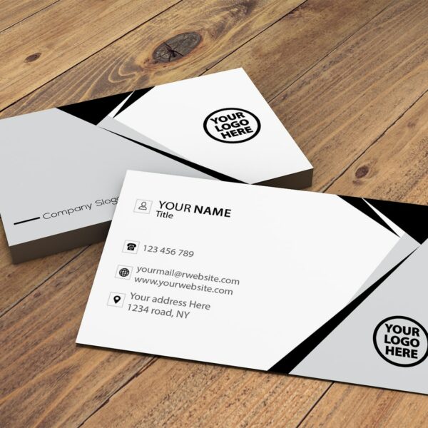 Vertical Arch Business Card - Blue (Printed) - Office Garner