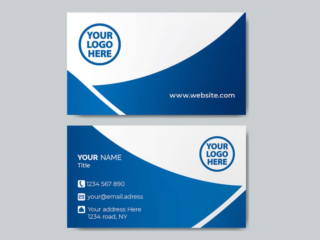Curved Business Card - Light Blue (Printed) - Office Garner