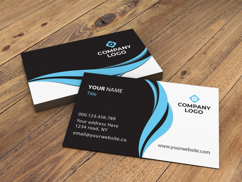 Waves Business Card - Sky Blue - Office Garner