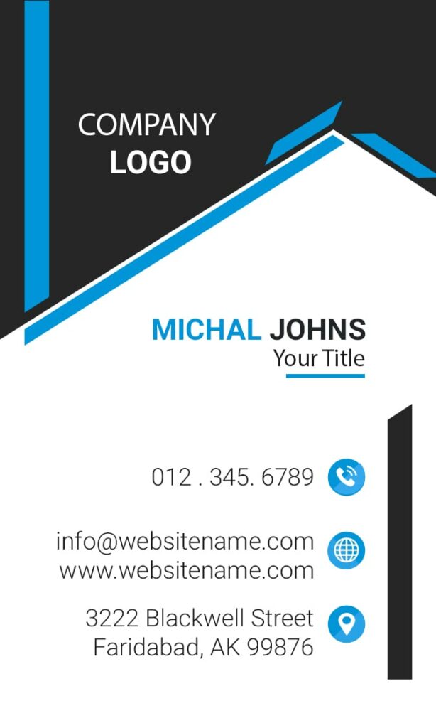 Vertical Arch Business Card - Blue (Printed) - Office Garner
