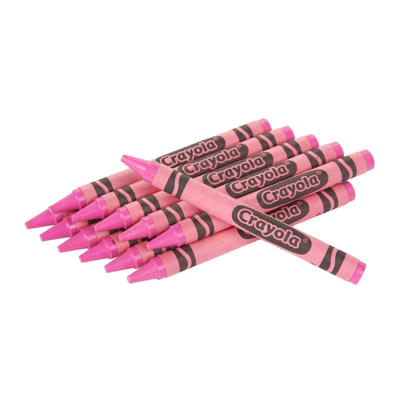 Single Color Bulk Crayons, Regular Size, Carnation Pink, 12 Count ...