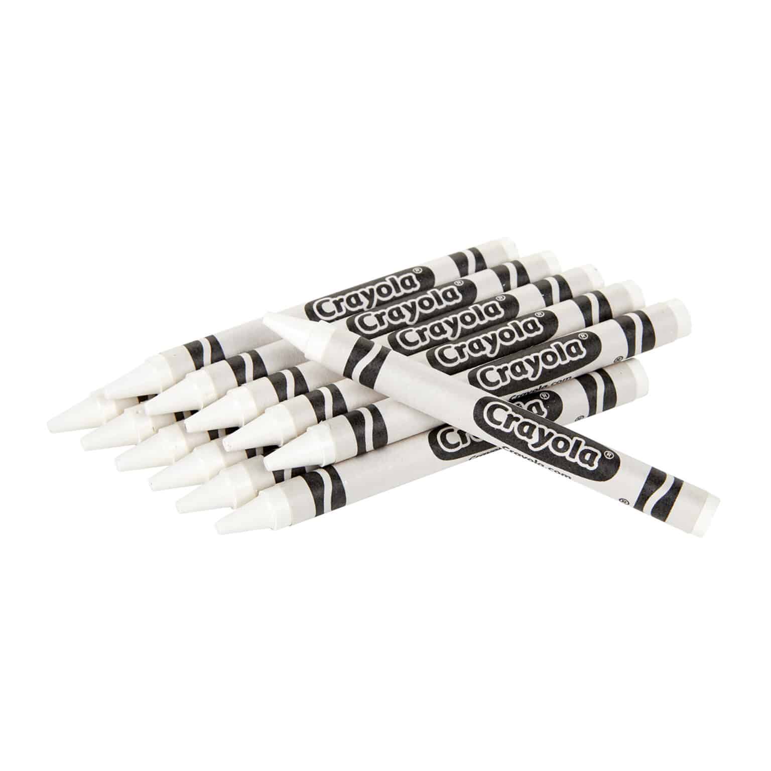 Single Color Bulk Crayons, Regular Size, White, 12 Count - Office Garner