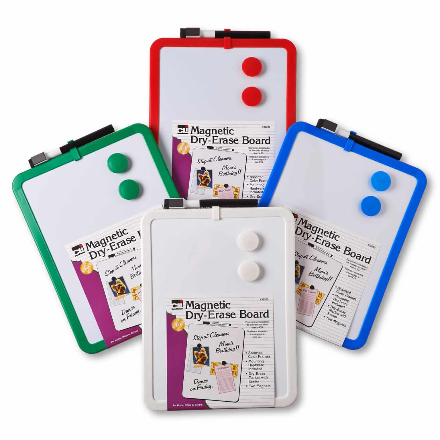 Dry Erase Board, One-Sided Plain, White, 9" x 12" - Office Garner