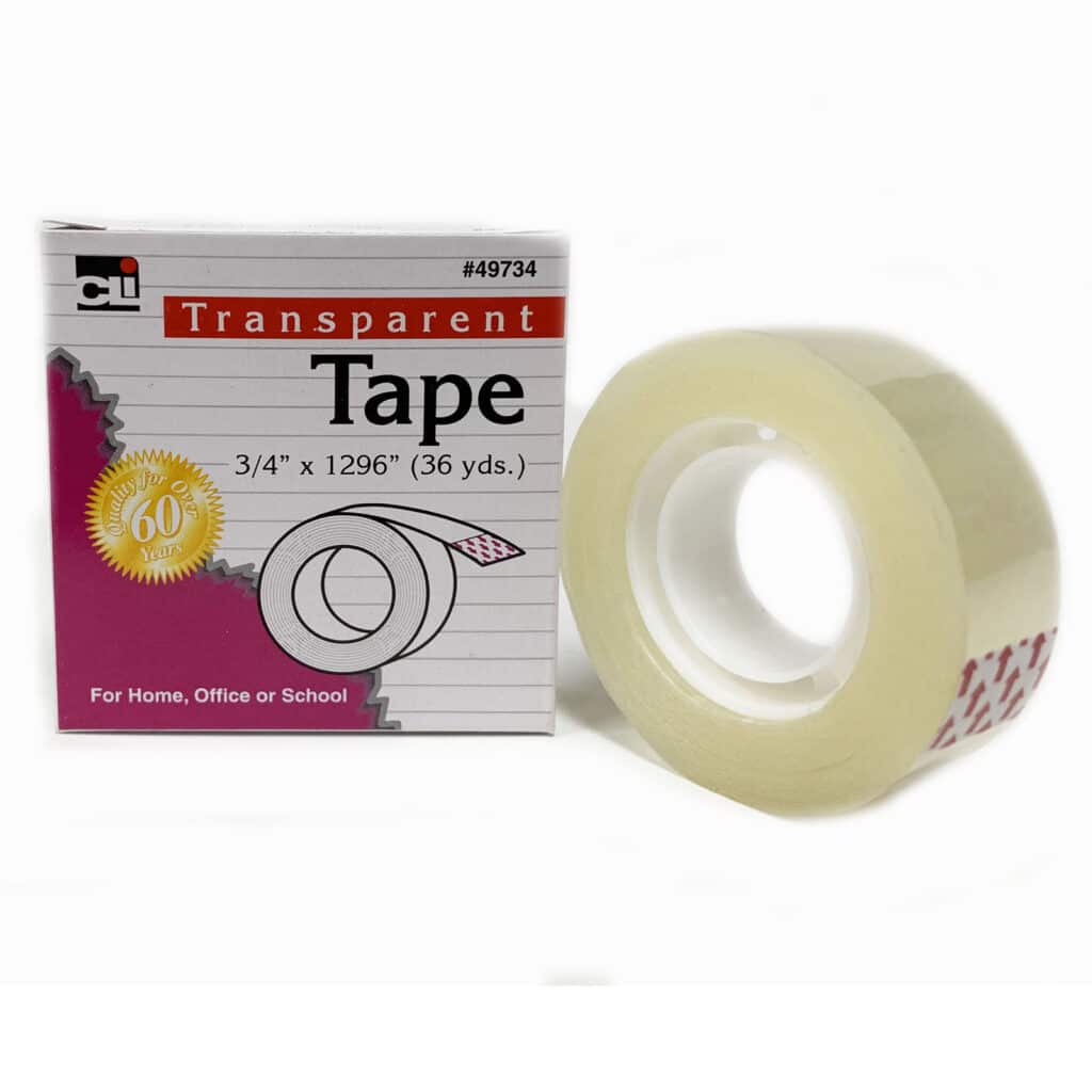 Transparent Tape, 3-4" x 36 yds, 1" Core, 1 Roll - Office Garner