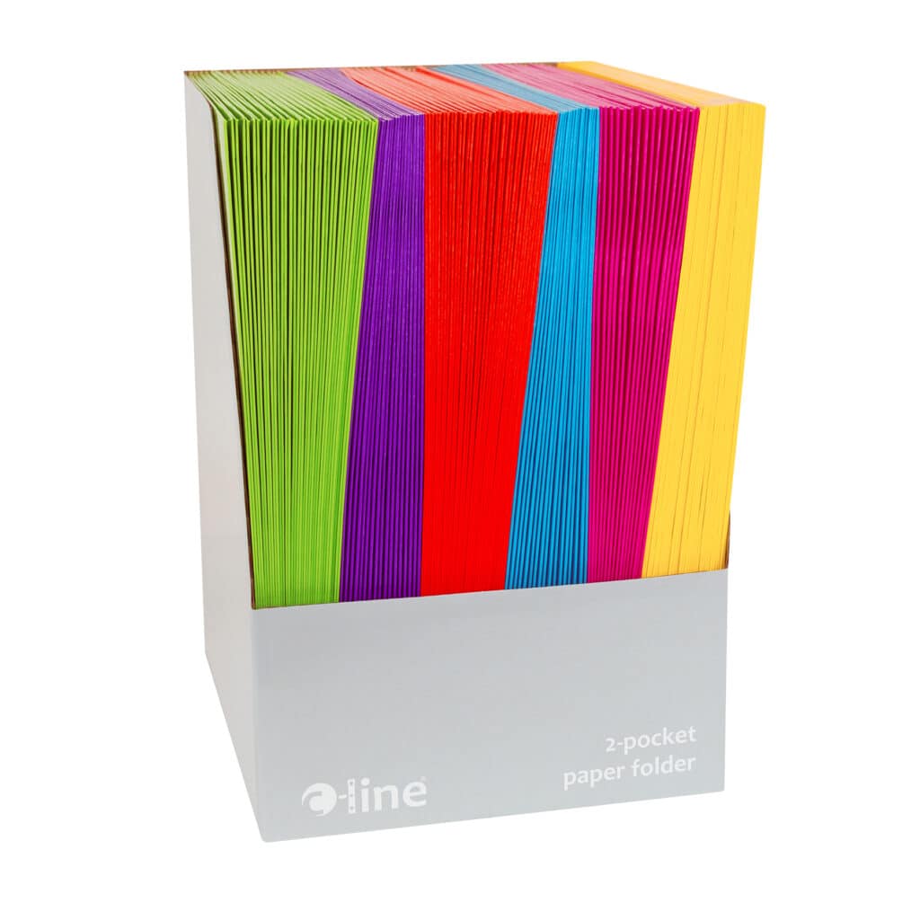 2-Pocket Laminated Paper Portfolio with 3-Hole Punch, Assorted, 1 Each ...
