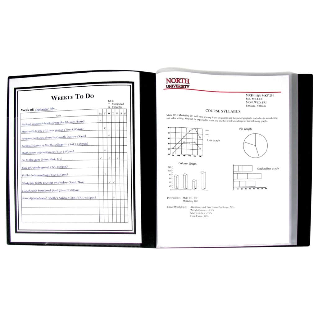 Bound Sheet Protector Presentation Book, 12-Pocket - Office Garner